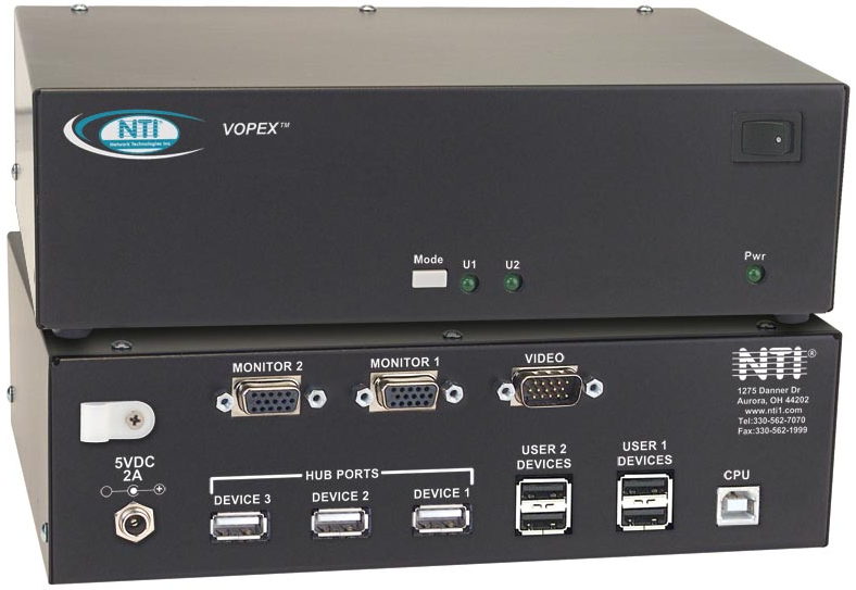 USB KVM VGA Splitter Hub Multiple Keyboard Mouse Monitor One Computer