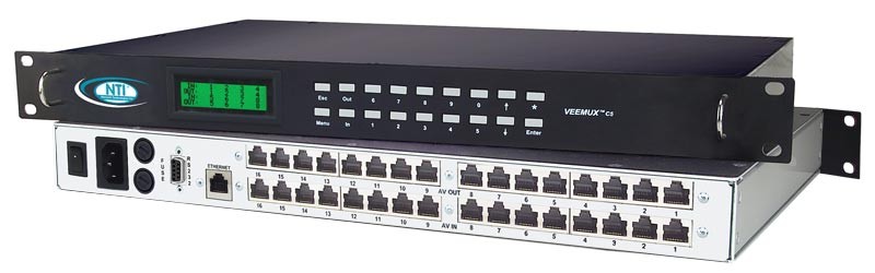Audio Video Matrix Switch RJ45 Multiple CAT5 Computer LCD Speaker